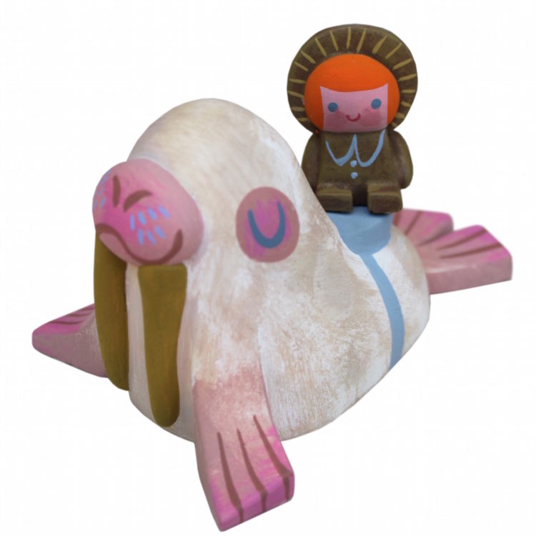 Amanda Visell’s Albino Walrus and Rider Resin Set – Plastic and Plush